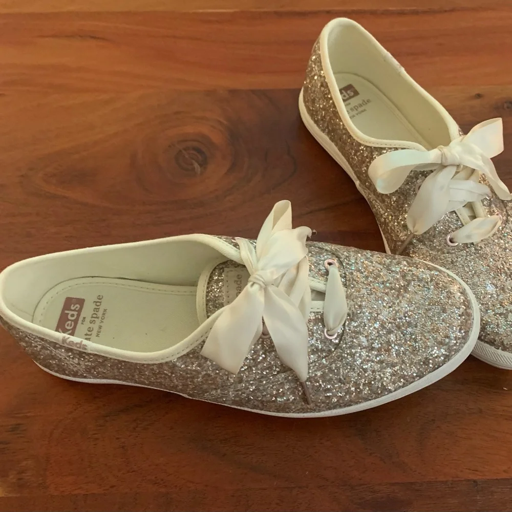 kate spade | Shoes | Kate Spade Silver Glitter Sneakers | Poshmark